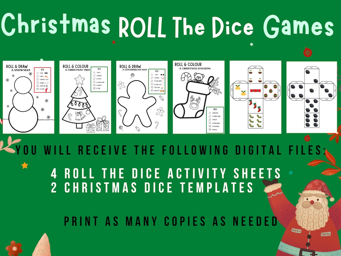 Roll the Dice Christmas Games Make A Dice Gingerbread - Etsy UK
