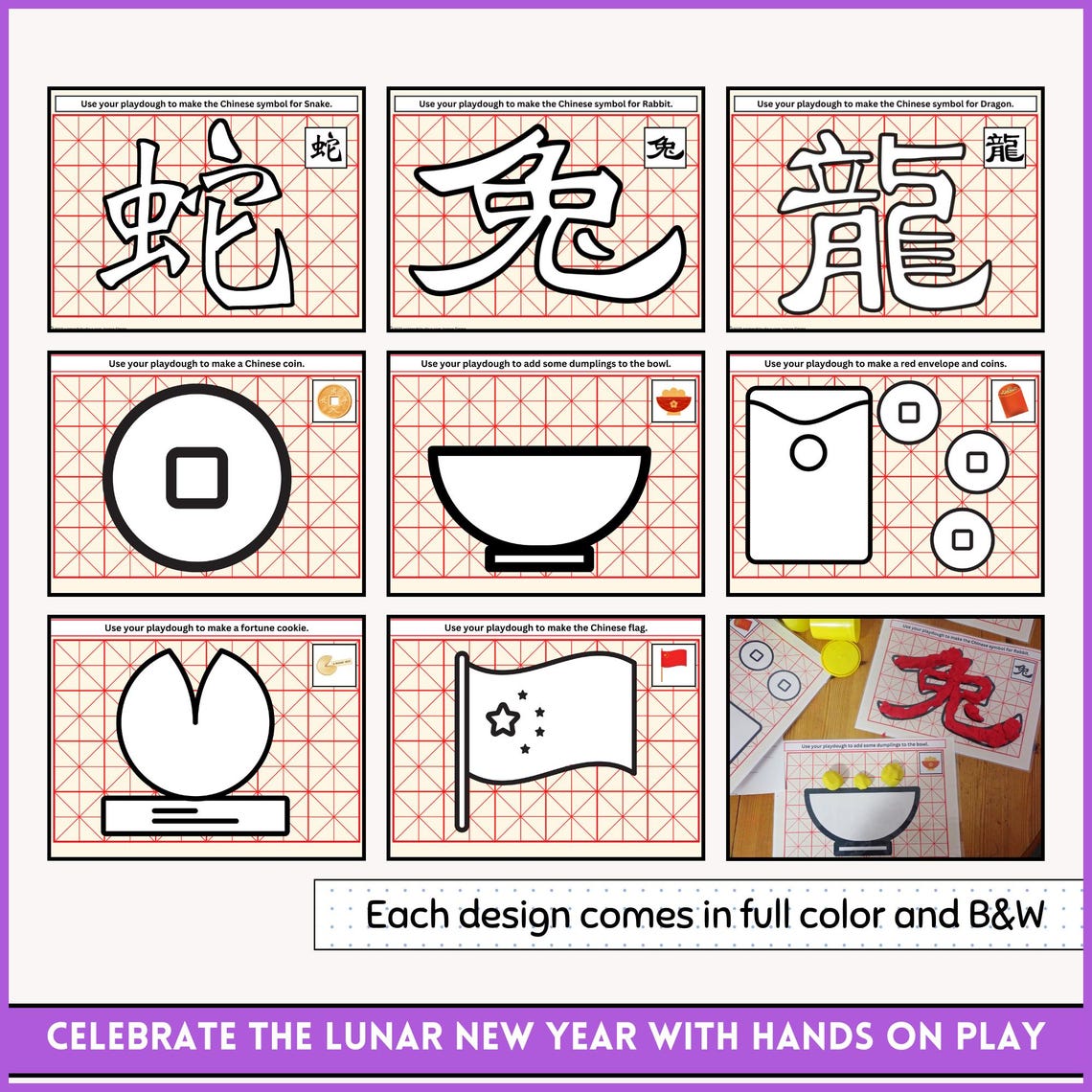 Lunar New Year Playdough Mats Activity With Chinese Zodiac Animal ...