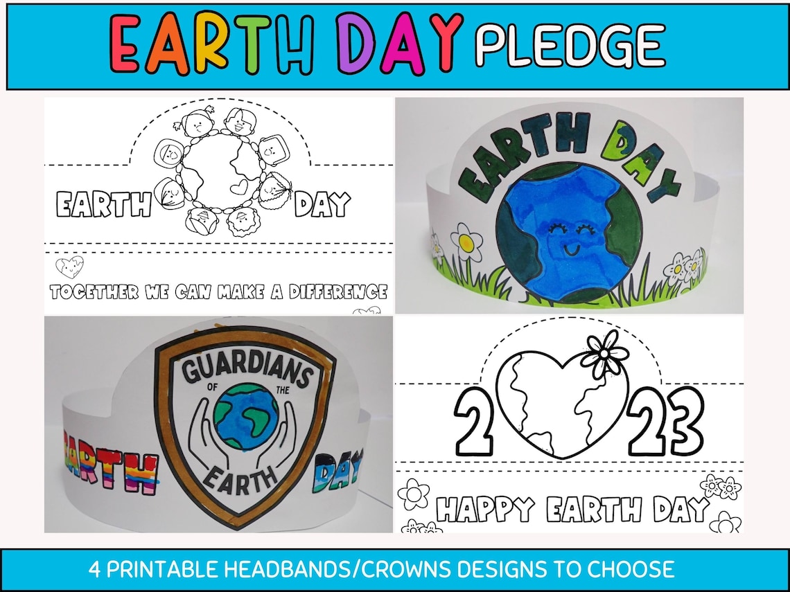 Earth Day Printable Pledge Activity for Kids | Earth Day Headbands ...