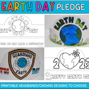 Earth Day Printable Pledge Activity for Kids | Earth Day Headbands ...