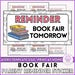 Book Fair Reminder Sticker for Teacher and Student Folders, Planners ...