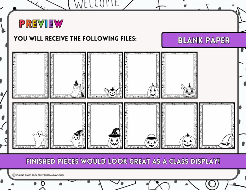 Halloween Themed Writing Paper With Borders | Halloween Classroom ...