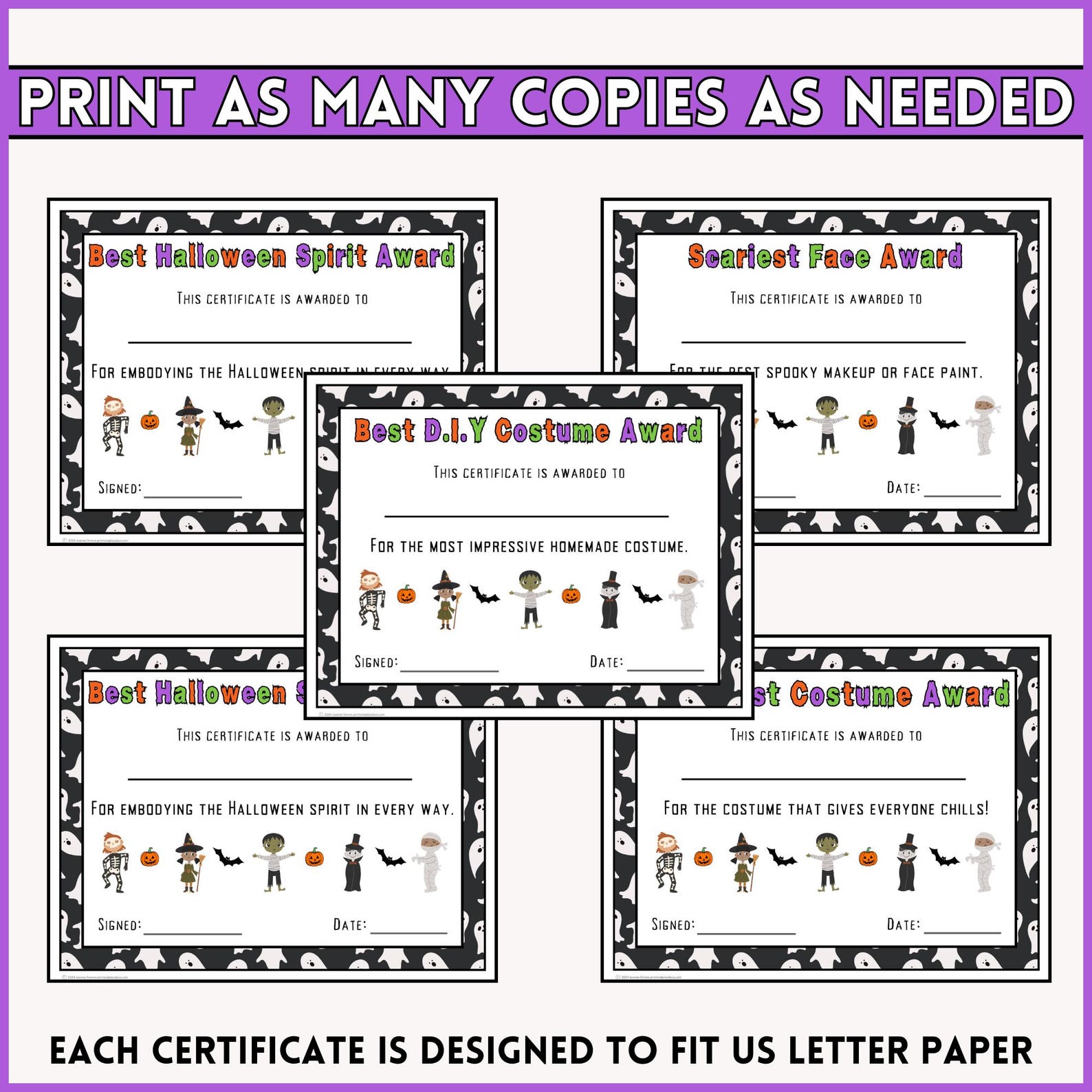 Halloween Costume Certificates | Best Costume Certificates | Halloween ...