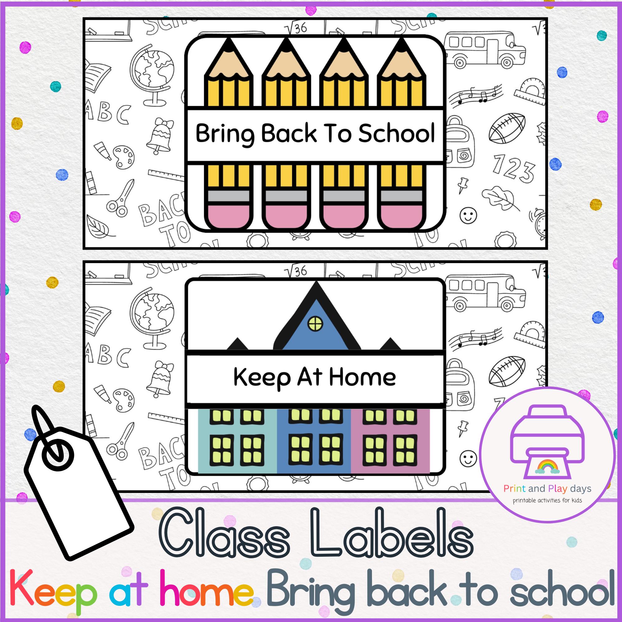 School Take Home Folder Stickers Bring Back to School Keep at ...