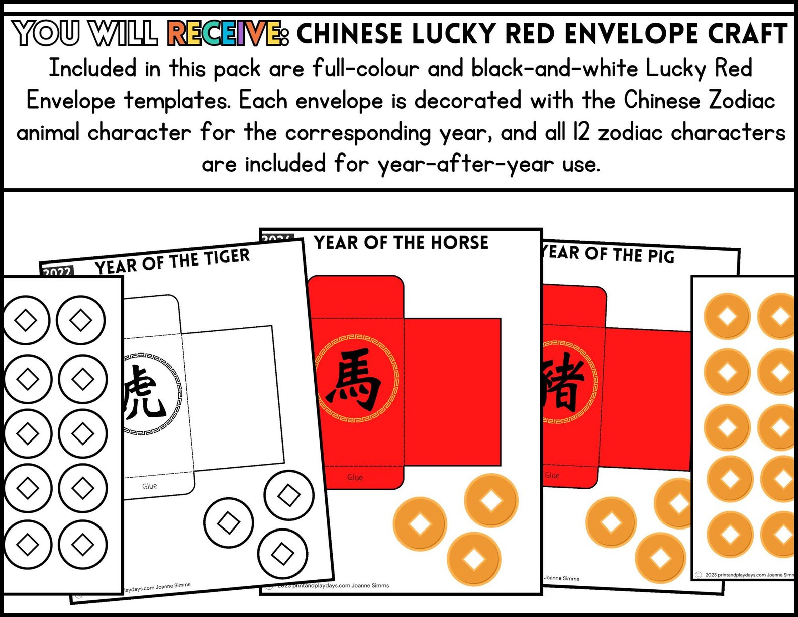 Lunar New Year Activity | Chinese Lucky Red Envelope Craft | Year of ...