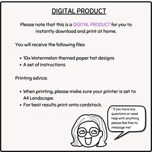 Watermelon Party Cone Hats | Printable Watermelon Party Hats - Etsy