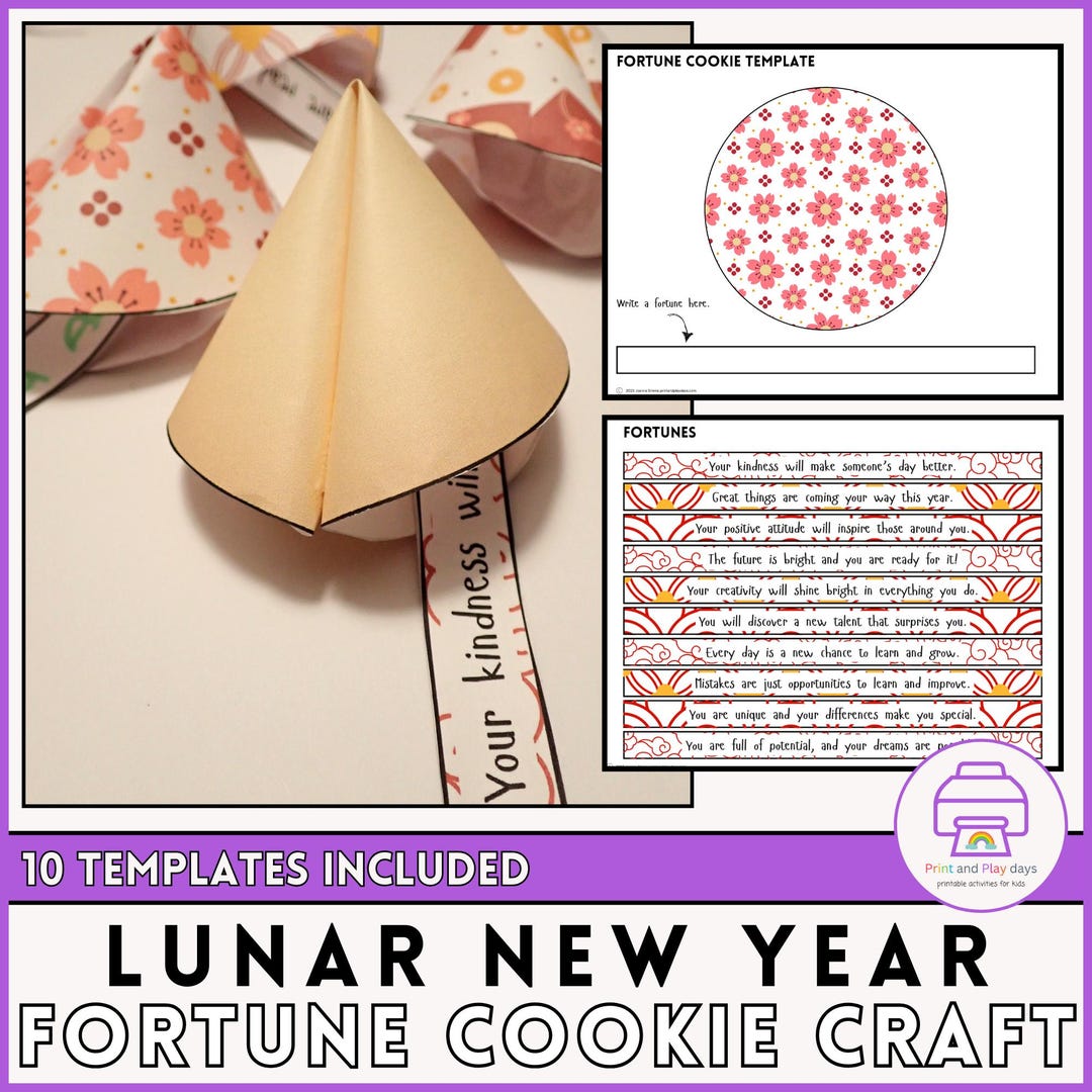Fortune Cookie Craft | Lunar Chinese New Year Kids Activity | Positive ...