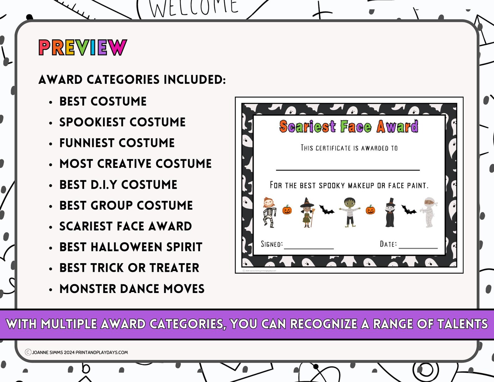 Halloween Costume Certificates | Best Costume Certificates | Halloween ...