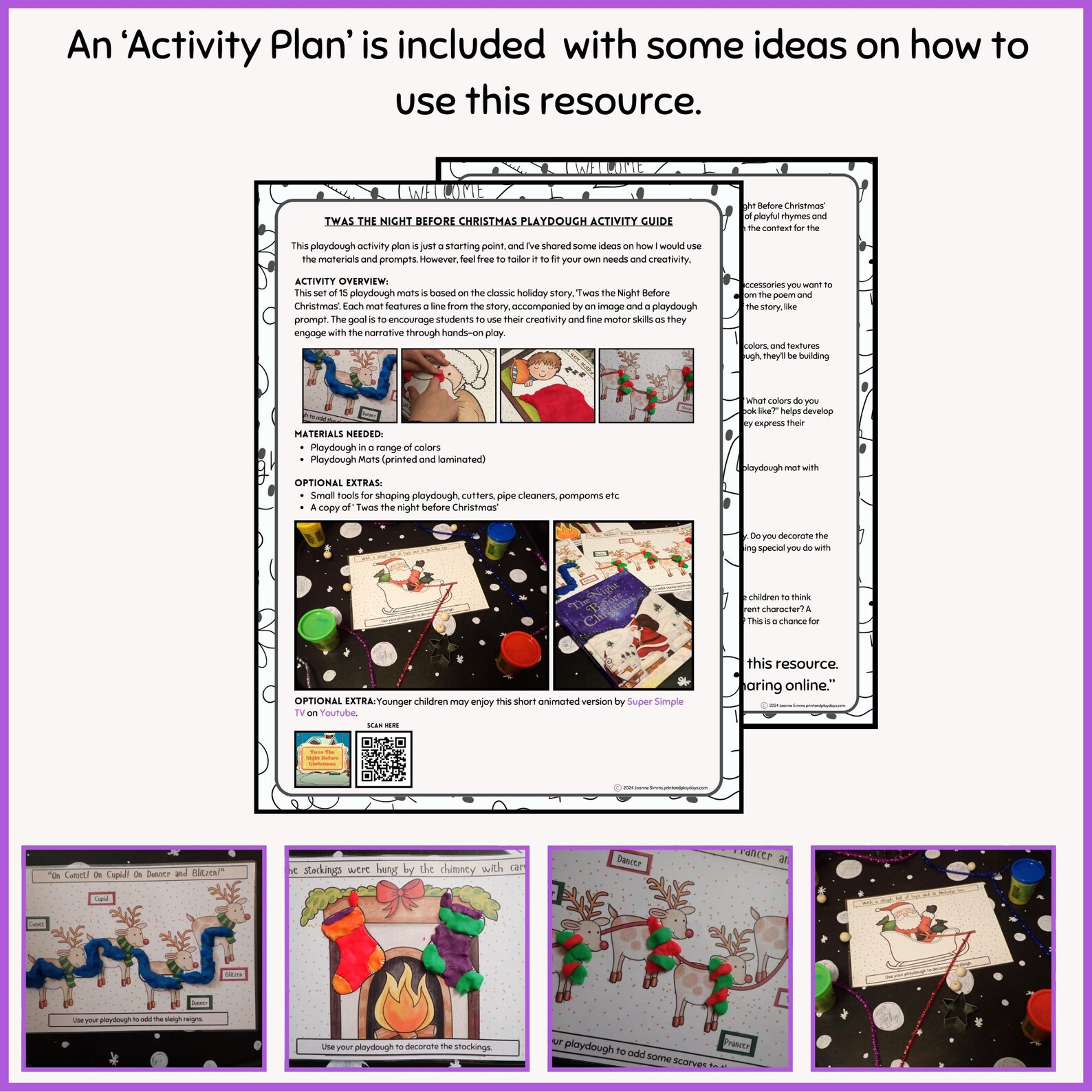 Christmas Playdough Mats | Twas the Night Before Christmas Activity for ...