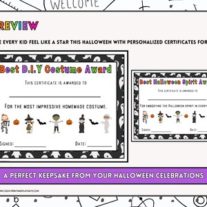 Halloween Costume Certificates | Best Costume Certificates | Halloween ...