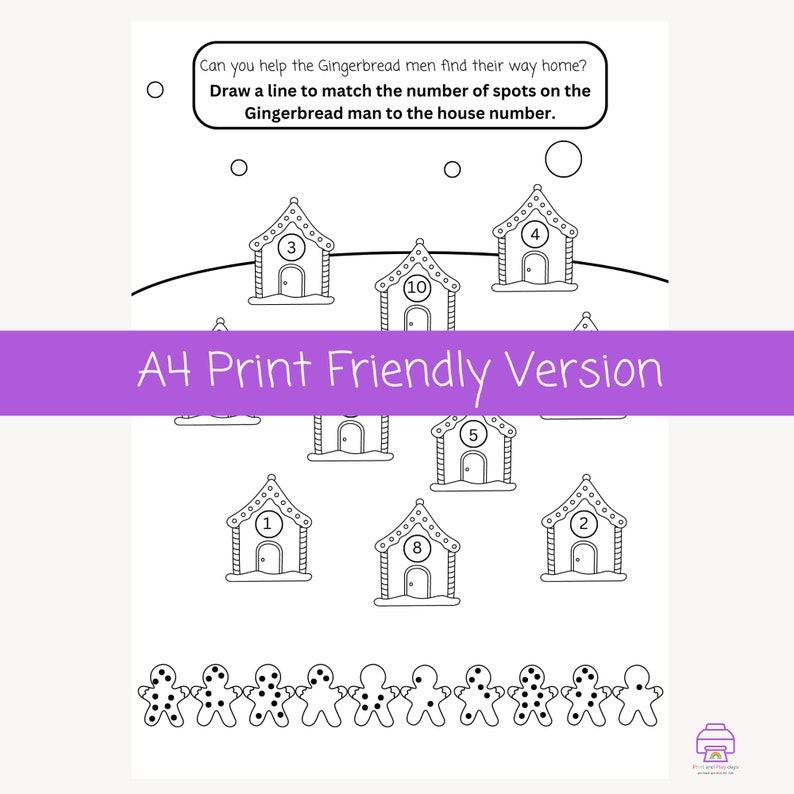 Gingerbread Man Themed Math Activity for Preschool, Eyfs Christmas ...