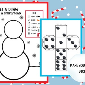 Roll A Dice Game Build A Snowman |D.I.Y Dice Template | Winter Themed ...