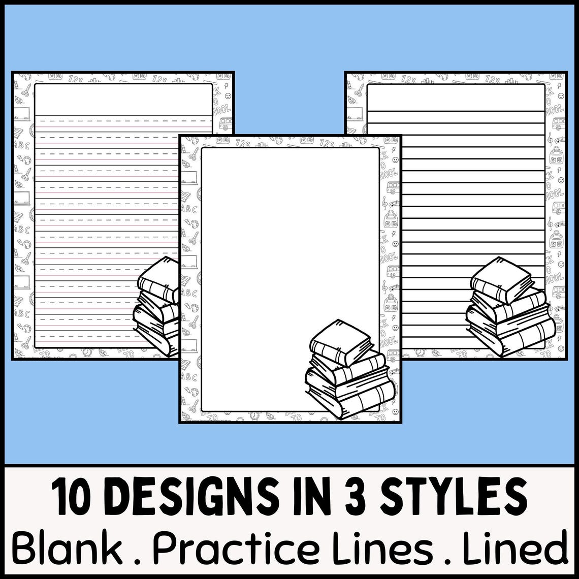 Back to School Writing Paper for Kids | Handwriting Lined Paper - Etsy