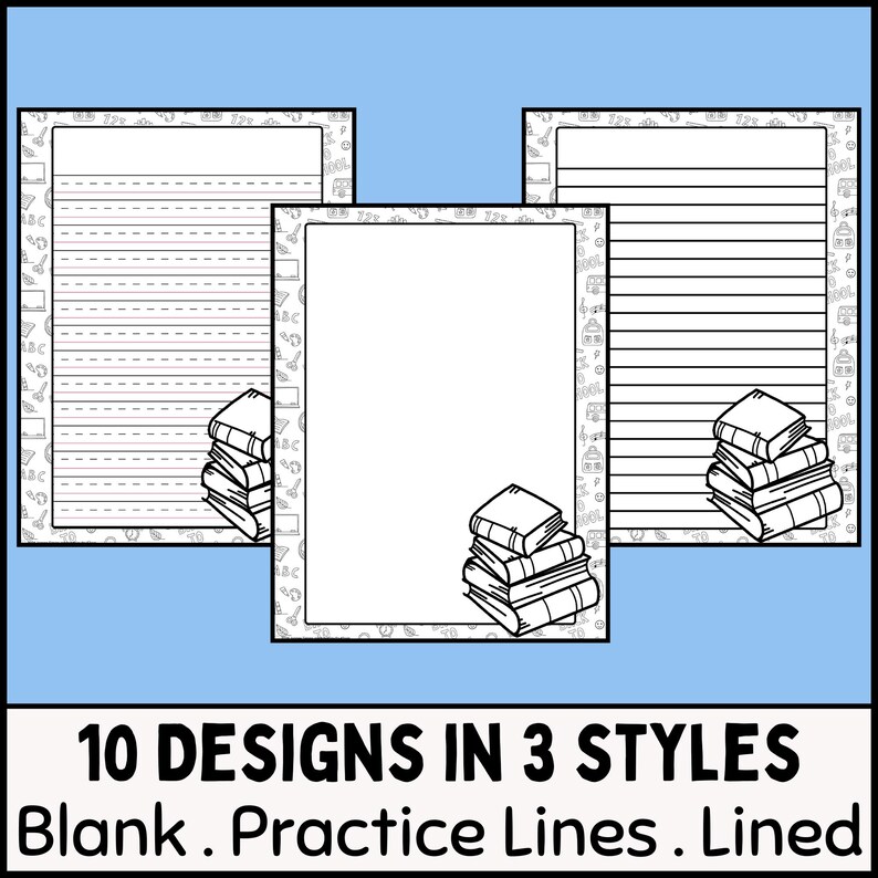 Back to School Writing Paper for Kids | Handwriting Lined Paper - Etsy