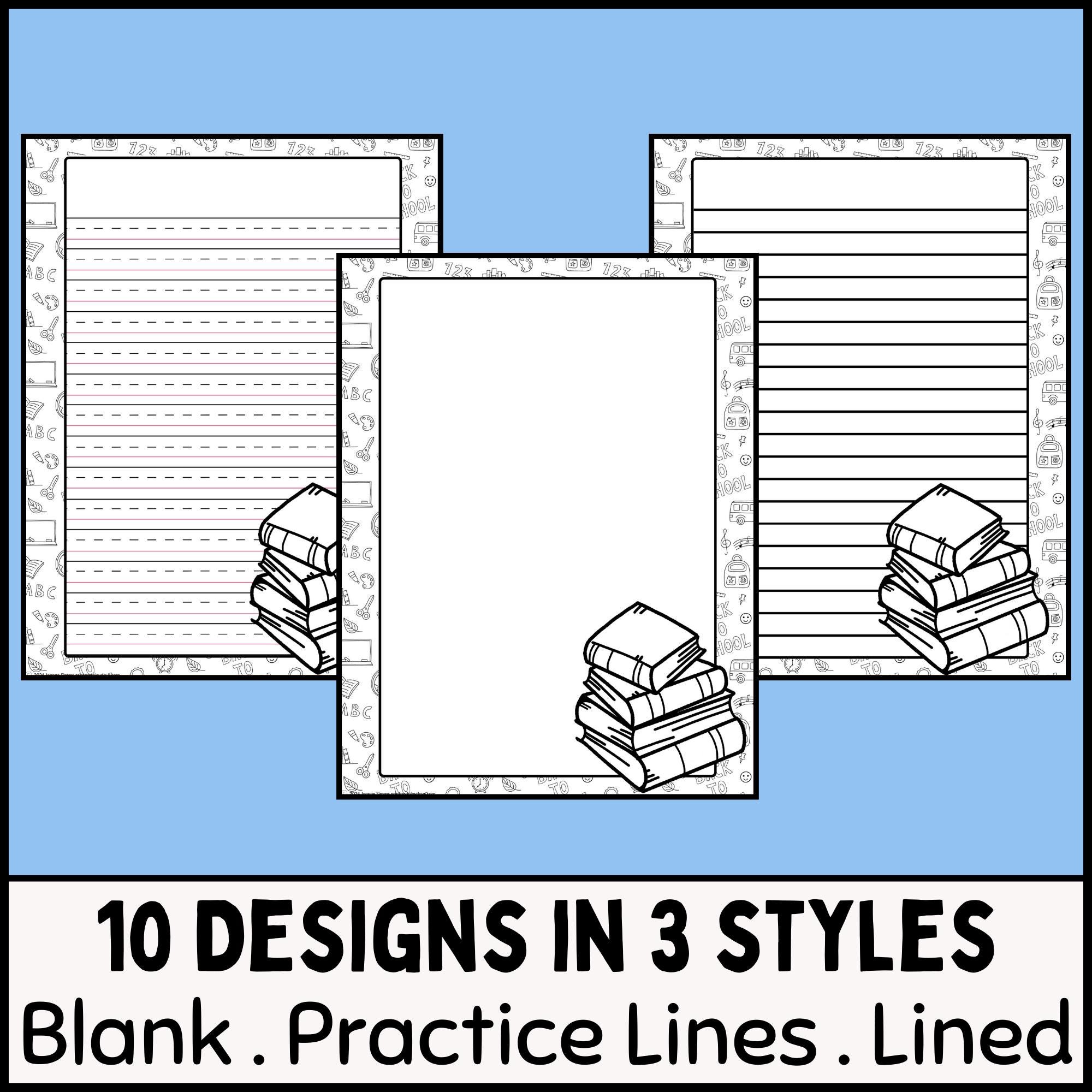 Back to School Writing Paper for Kids | Handwriting Lined Paper - Etsy