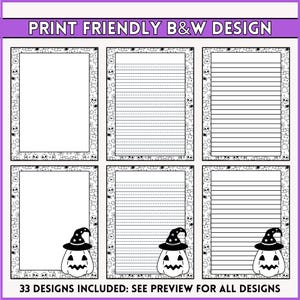 Halloween Themed Writing Paper With Borders | Halloween Classroom ...