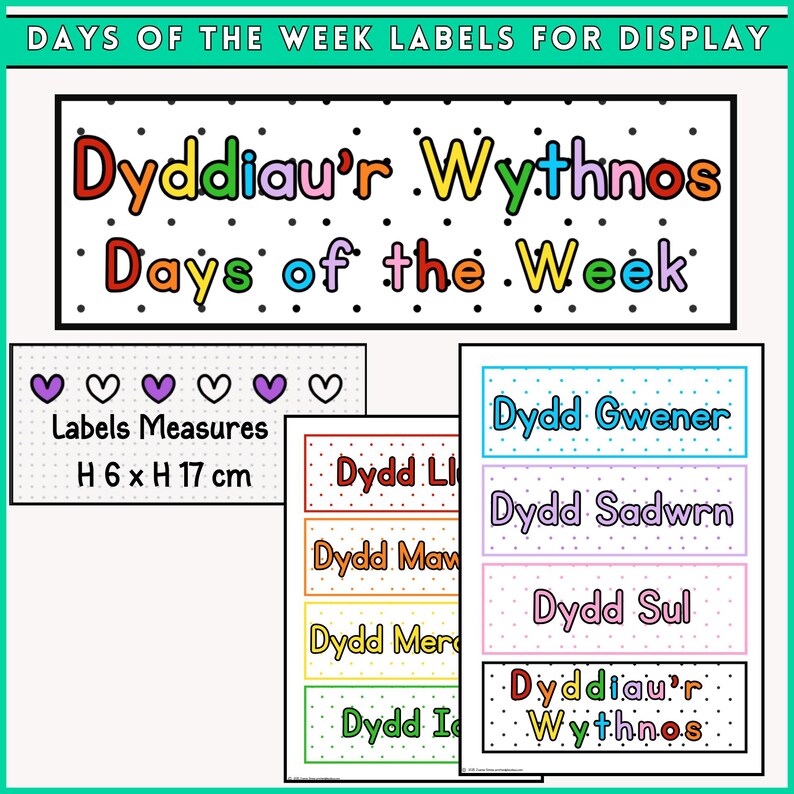 Welsh Days of the Week Poster: Rainbow Classroom Decor (digital ...