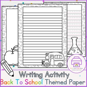 Back to School Writing Paper for Kids | Handwriting Lined Paper - Etsy