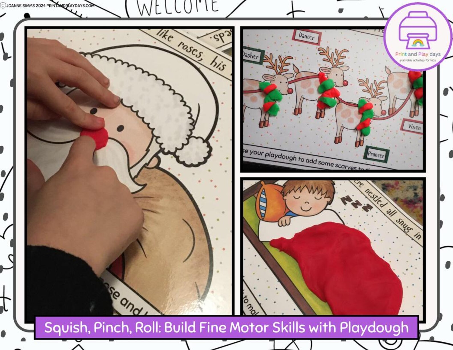 Christmas Playdough Mats | Twas the Night Before Christmas Activity for ...
