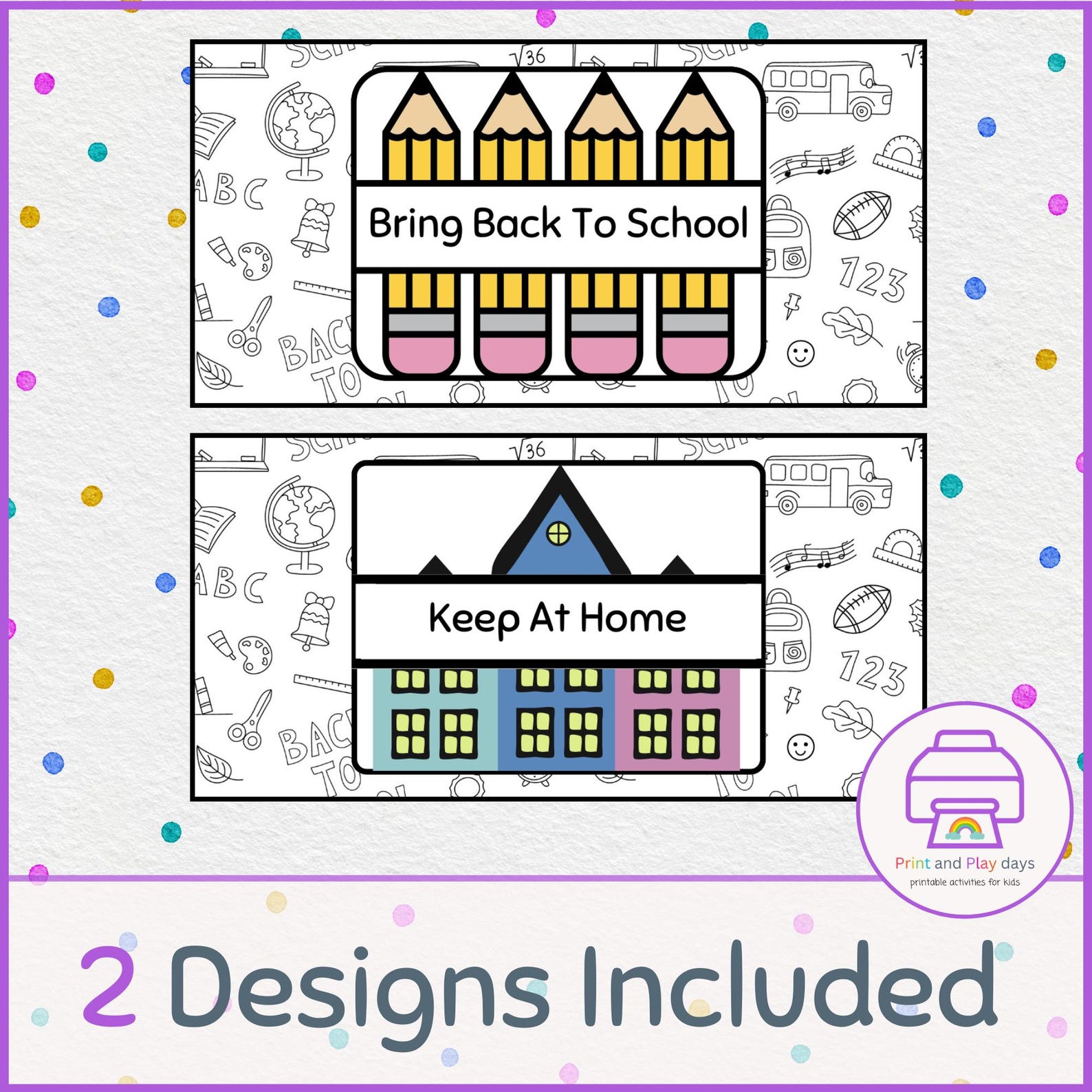 School Take Home Folder Stickers Bring Back to School Keep at ...