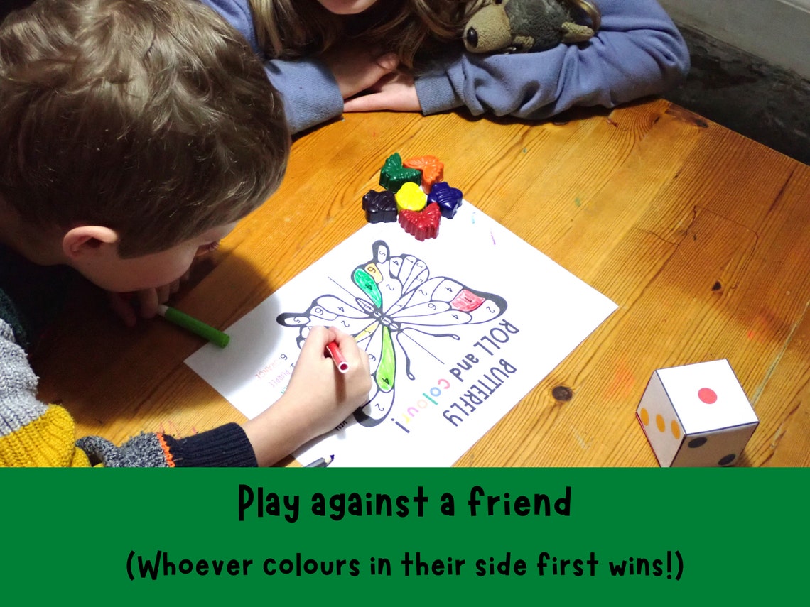 Butterfly Roll and Colour Activity Sheet With Dice Template | Roll and ...