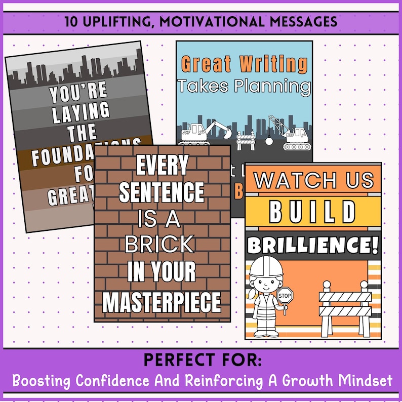 Construction Themed Motivational Posters for Bulletin Board and ...