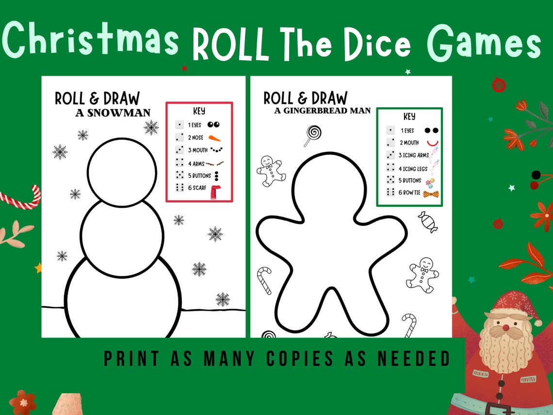 Roll the Dice Christmas Games Make A Dice Gingerbread - Etsy UK