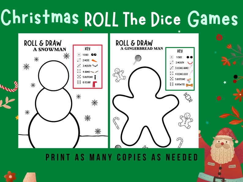 Roll the Dice Christmas Games Make A Dice Gingerbread - Etsy UK