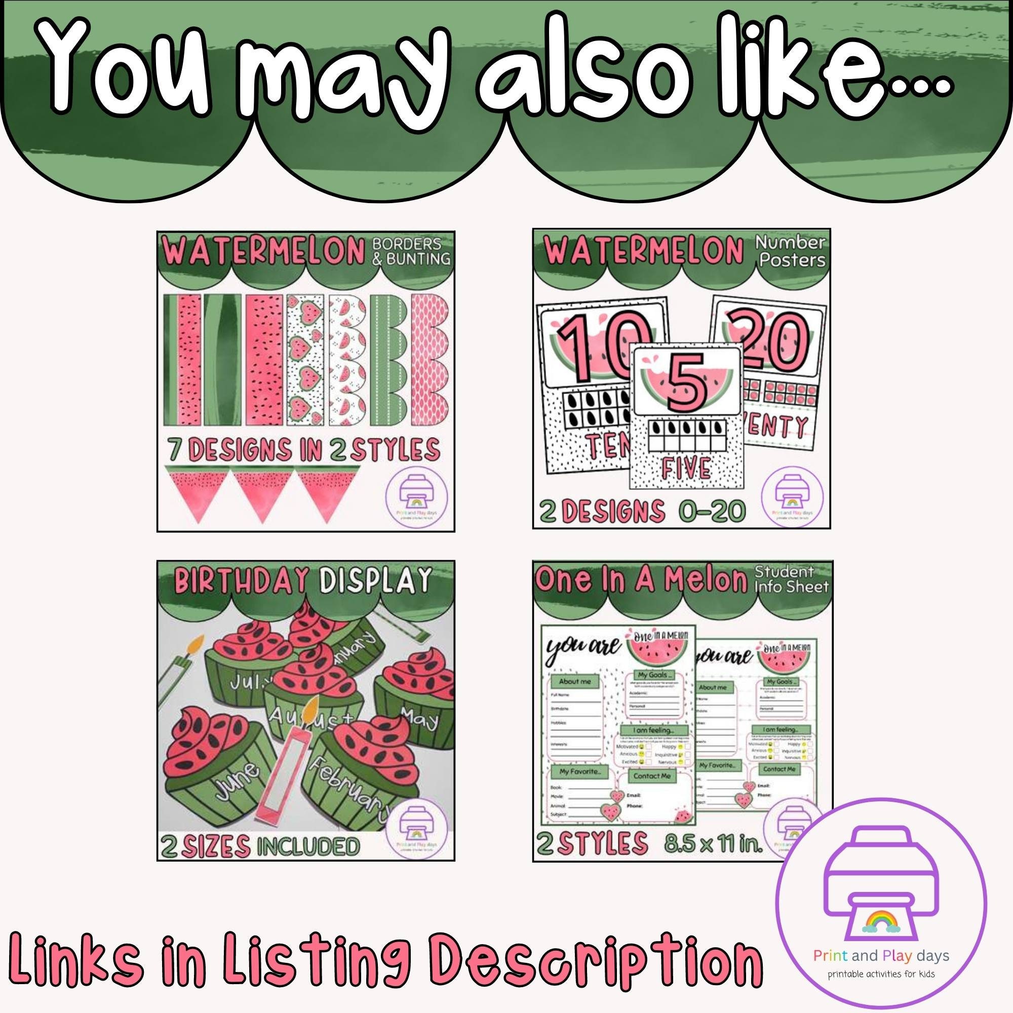 2D Shape Poster | Math Wall Art | Watermelon Classroom Decor - Etsy