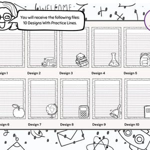 Back to School Writing Paper for Kids | Handwriting Lined Paper - Etsy