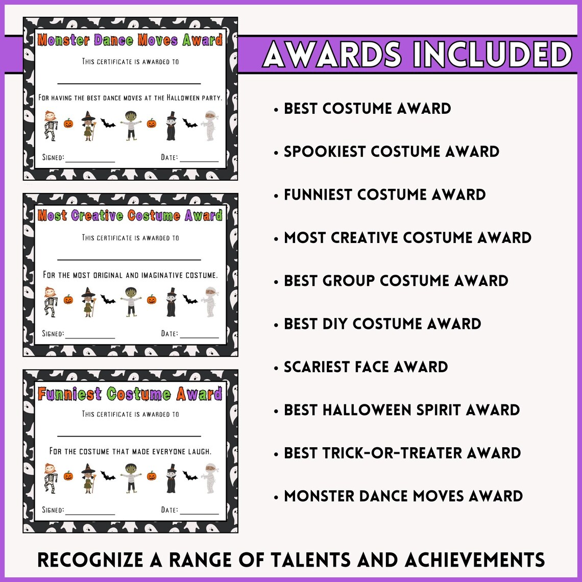 Halloween Costume Certificates | Best Costume Certificates | Halloween ...