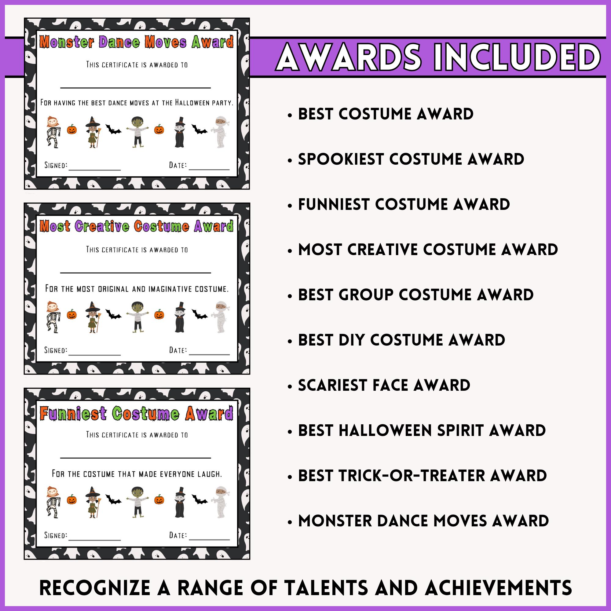 Halloween Costume Certificates | Best Costume Certificates | Halloween ...