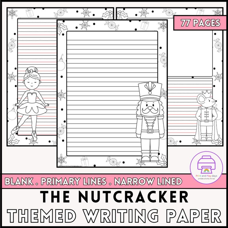 Nutcracker Writing Paper | Printable Christmas Writing Paper for Kids ...