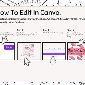 Teacher and Student Binder Covers Watermelon Theme Editable in CANVA ...