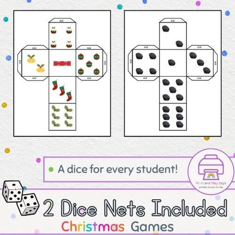 Roll the Dice Christmas Games | Make A Dice | Gingerbread, Snowman ...