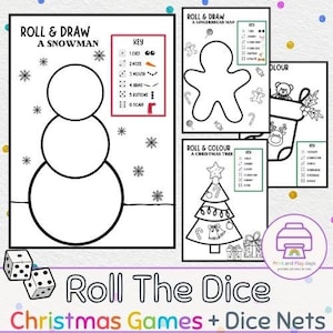 Roll the Dice Christmas Games | Make A Dice | Gingerbread, Snowman ...