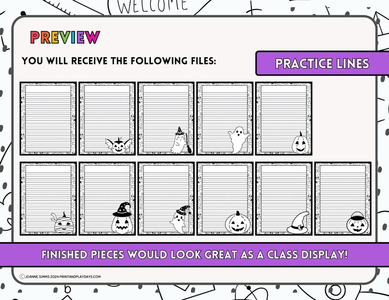 Halloween Themed Writing Paper With Borders | Halloween Classroom ...