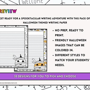 Halloween Themed Writing Paper With Borders | Halloween Classroom ...