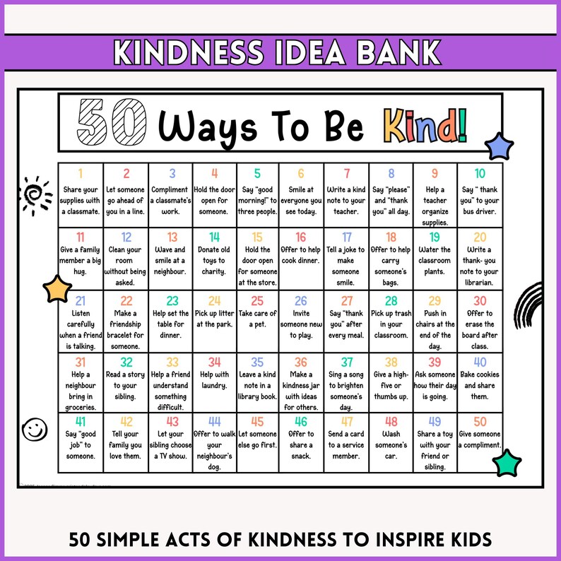 Random Acts of Kindness Week Challenge: Kids Activity, Planner, Tracker ...
