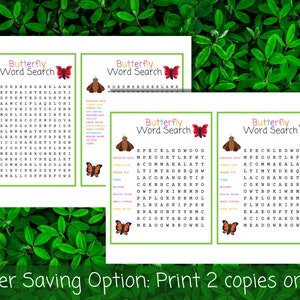 Butterfly Word Search Nature Activities for Kids | Wordsearch for Kids ...