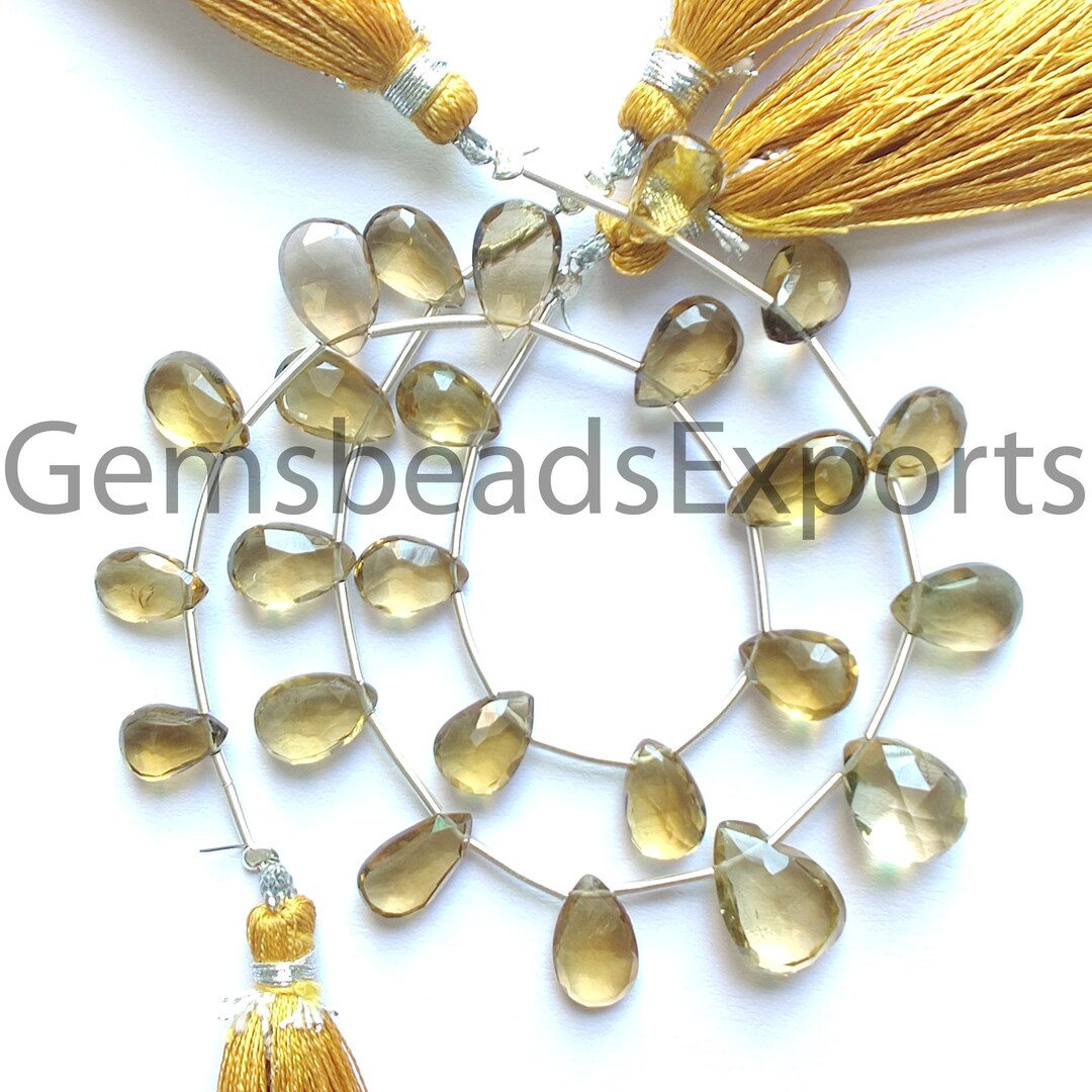 Whisky Quartz Pear Shape Beads Natural Whisky Quartz Stone AAA ...
