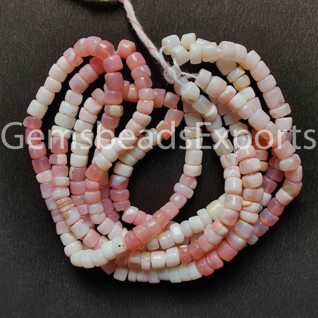 Shaded Pink Opal Plain Tyre Shape Beads Natural Smooth Tyre Cut Opal ...