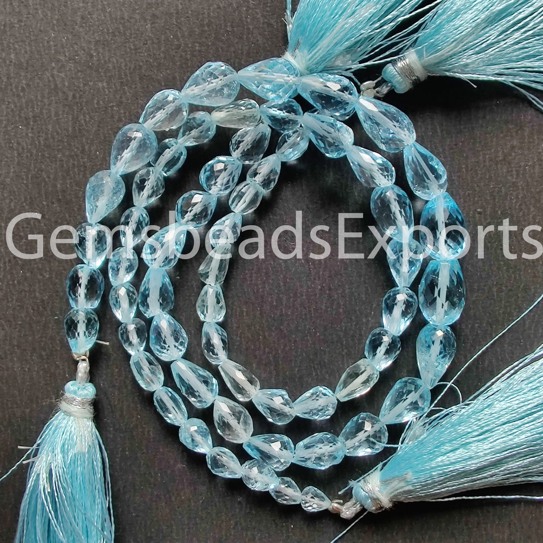 Swiss Topaz Faceted Drop Shape Beads, AAA Beautiful Swiss Topaz ...