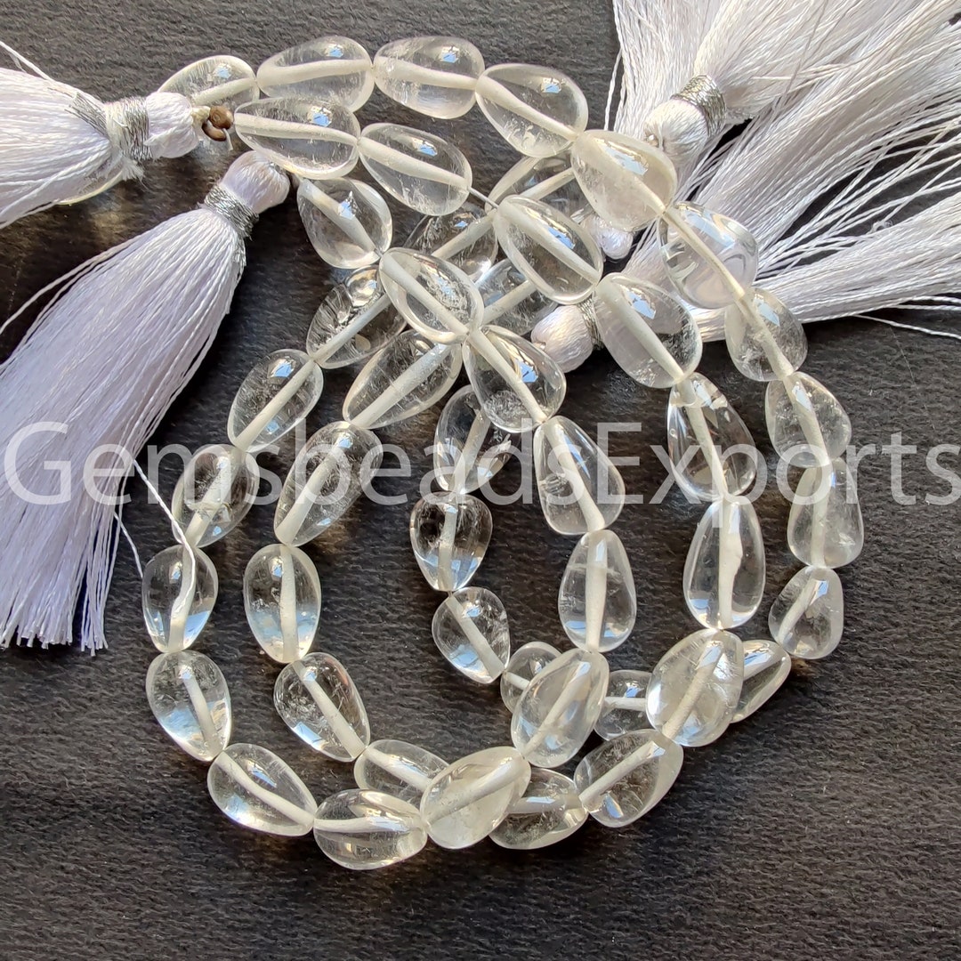 15 Pcs Natural Crystal Quartz Drop Shape Beads AAA Beautiful Crystal ...