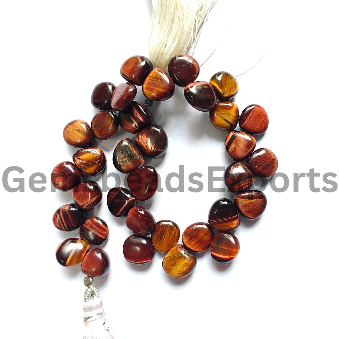 Tiger Eye Heart Shape Stone, Smooth & Plain Heart Cut Beads, AAA ...