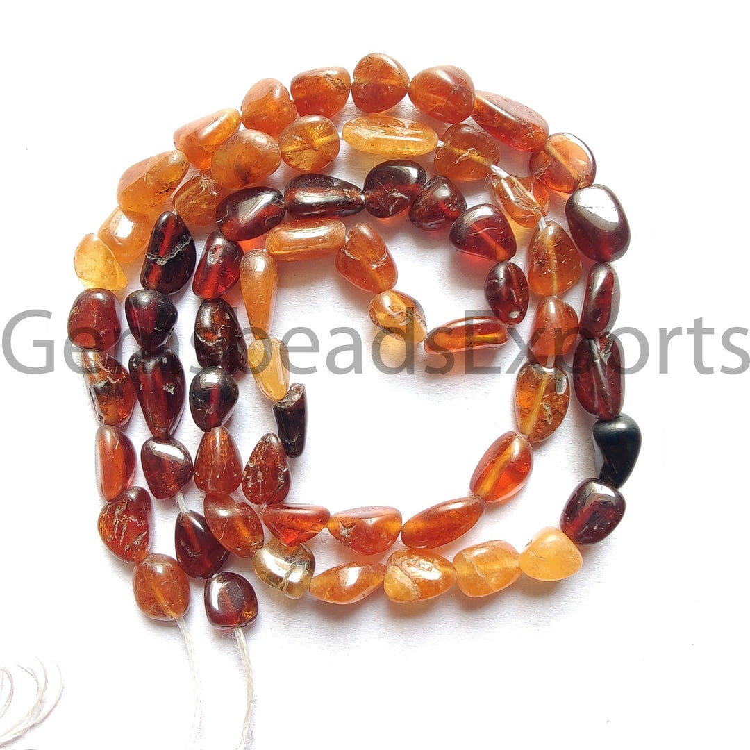 Smooth & Plain Nuggets Cut Stone, AAA Beautiful Hessonite Beads ...