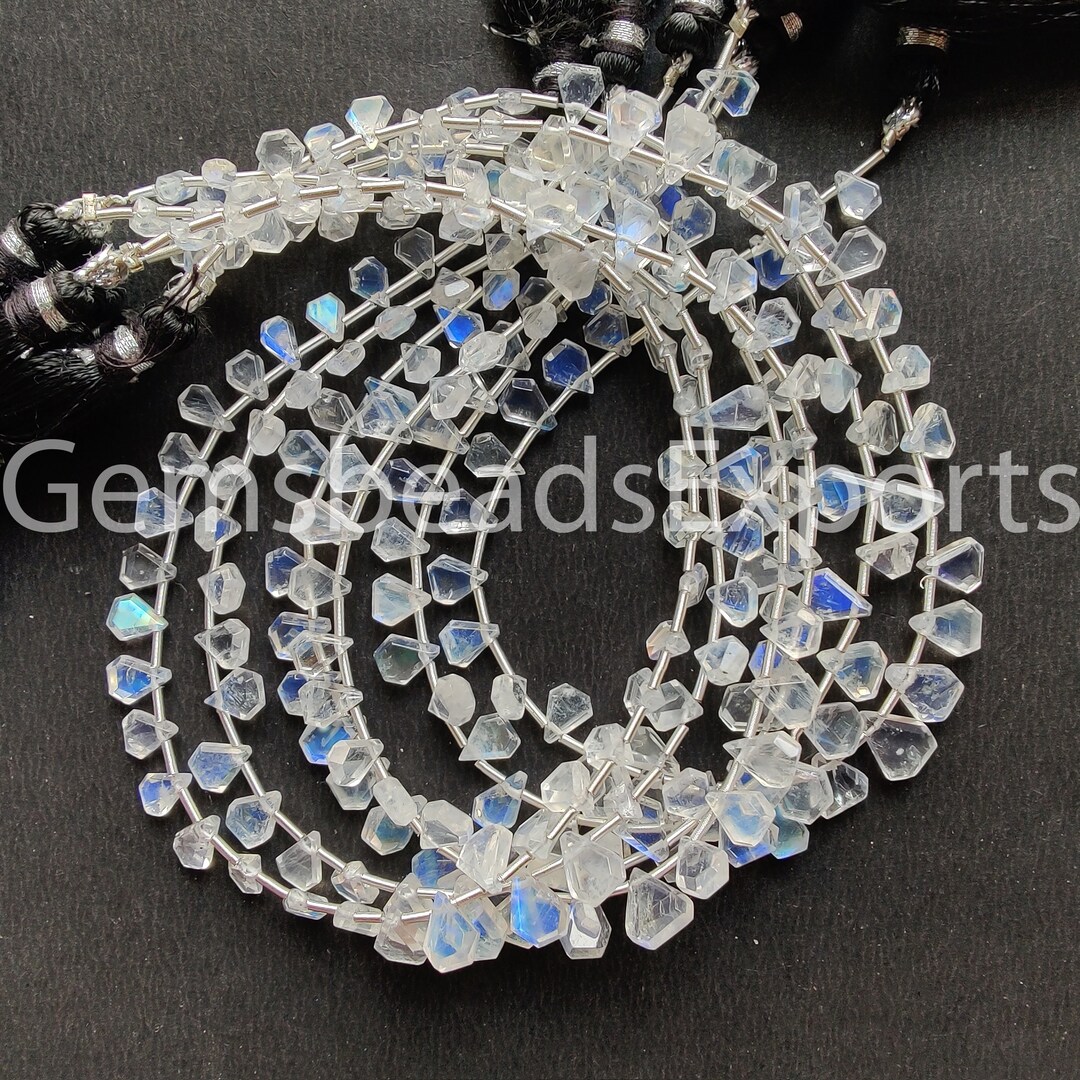 AAA Blue Fire Rainbow Faceted Triangle Shape Beads Natural Briolette ...
