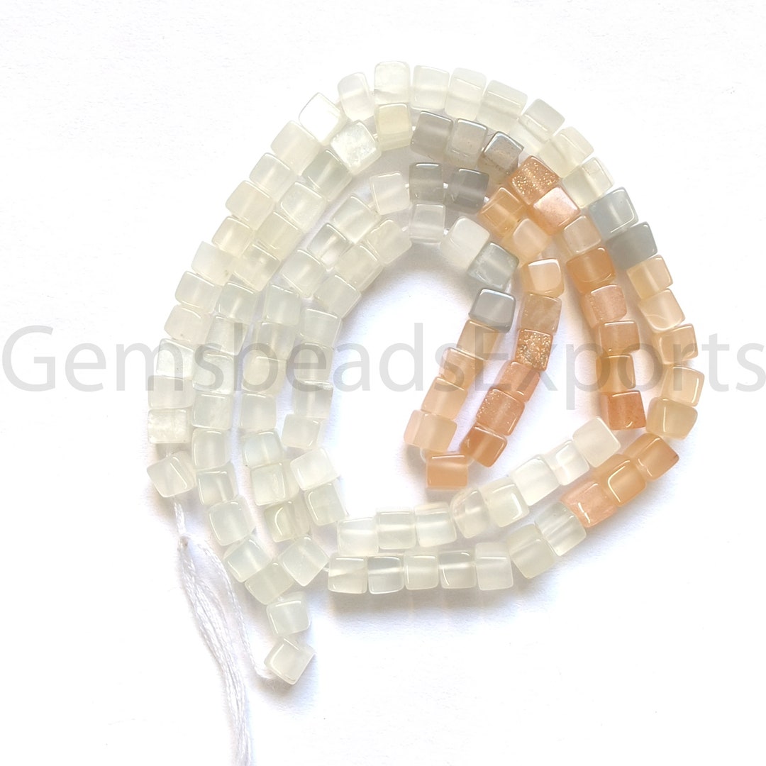 Multi Shaded Moonstone Cube Shape Beads AAA Beautiful Moonstone Beads ...