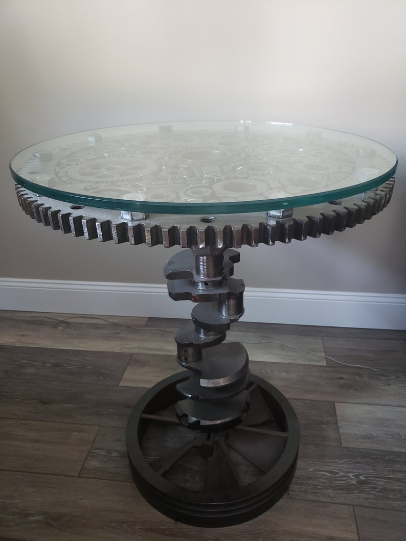 Metal Art Glass Table - Etsy