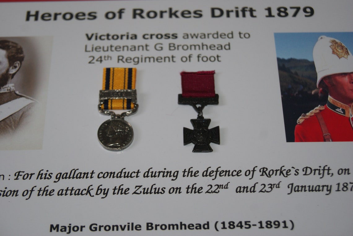 A4 Framed Medal Display Lieutenant BROMHEAD Hero Rorke's Drift War Zulu ...